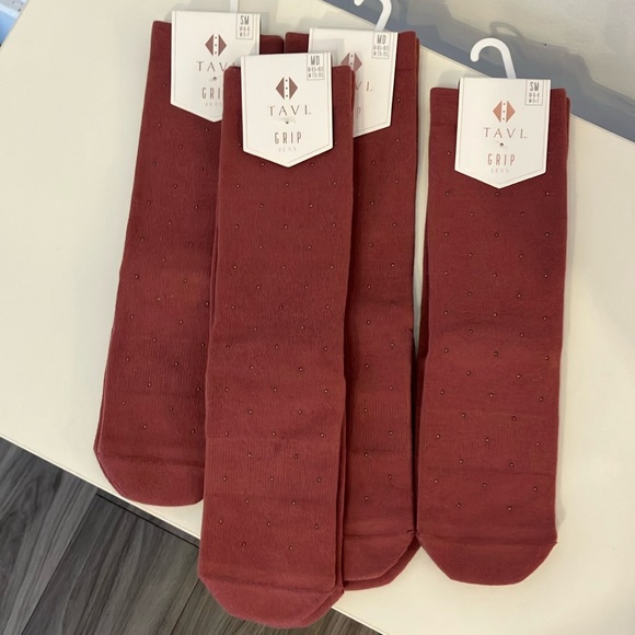 Pure Barre | Accessories | Nwt Tall Tavi Grip Sticky Socks In Burgundy ...